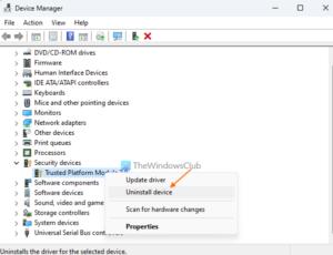 Internal error has occurred within Trusted Platform Module Outlook