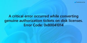 Fix 0x80041014 Windows Activation Error
