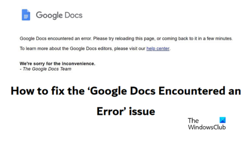 Google Docs encountered an error [Fixed]