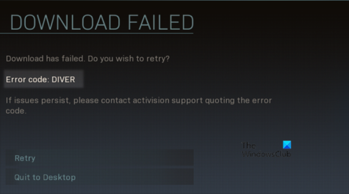 Fix Error Code DIVER in Call of Duty MW2 on Windows PC