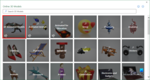 How to insert a 3D animated model in Excel