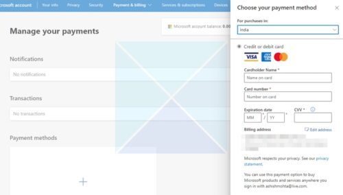 Fix Xbox Payment Error Code 80190864