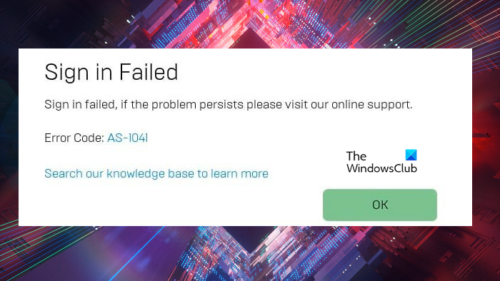 Fix Epic Games Error Code AS-1041 on Windows PC