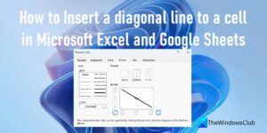 How to put Diagonal Line through Cell in Excel or Google Sheets