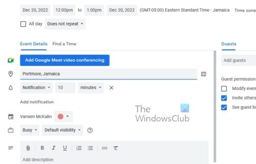 How to add travel times to a Google Calendar event