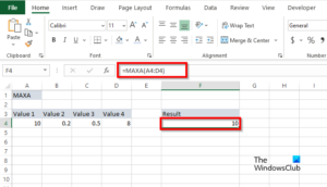 How to use the MAXA and MINA function in Excel