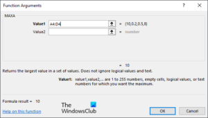 How to use the MAXA and MINA function in Excel