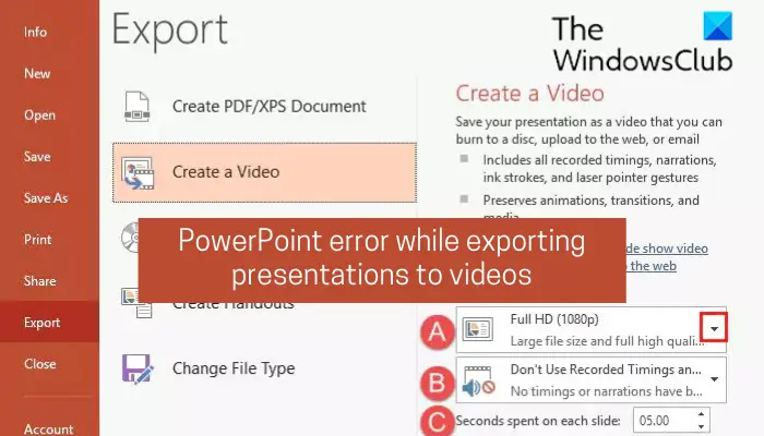 Fix PowerPoint Error while exporting video Fix PowerPoint Error while exporting video