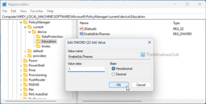 How to enable hidden Education Themes in Windows 11
