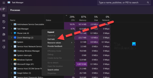 Webex camera not working on Windows PC