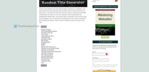 Best Song Name Generator with keywords