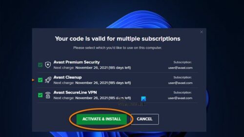 Avast or AVG Activation Error Codes and Messages on Windows