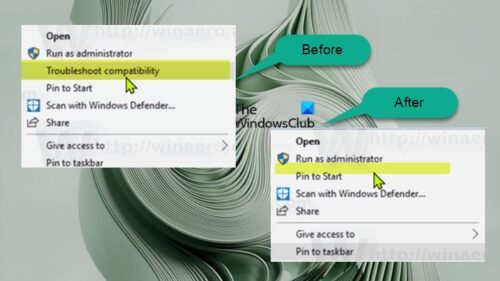 How to add Troubleshoot Compatibility to Context Menu on Windows