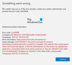Fix CAA2000B Office Outlook, Word or Excel error