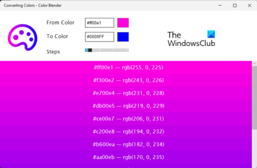 Best free Color Mixing apps and online tools for Windows 11/10