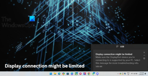 Fix Display connection might be limited error on Windows 11/10