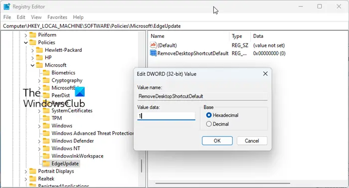 Prevent Edge from creating desktop shortcut in Windows 11 Prevent Edge from creating desktop shortcut in Windows 11