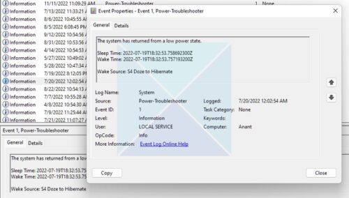 How to find out what woke your computer from Sleep Mode
