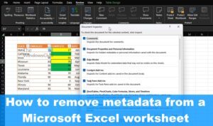 How to remove Metadata from Excel sheet