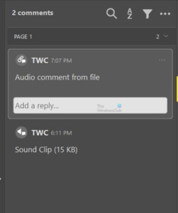 How to add Audio Comments in Acrobat Reader