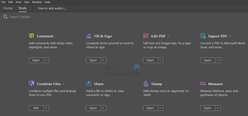 How to add Audio Comments in Acrobat Reader