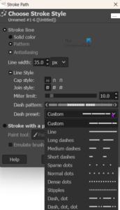 How to draw a Dotted Line in GIMP