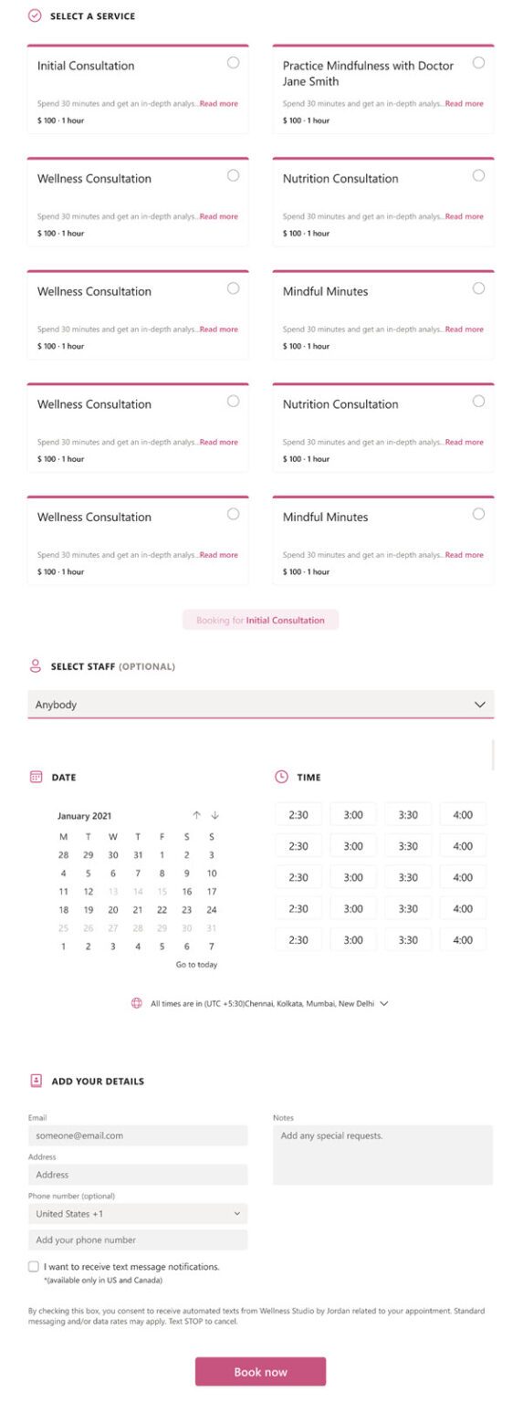 How to customize and publish a Microsoft Bookings page?