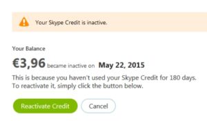 How do I reactivate Skype Credit?