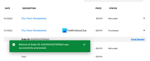 How to get a refund from Epic Games Store
