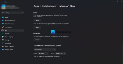 Fix There has been an error in Microsoft Store