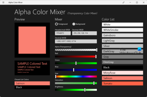 Best free Color Mixing apps and online tools for Windows 11/10