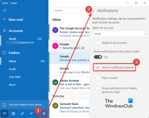 Outlook app Notifications not working in Windows 11