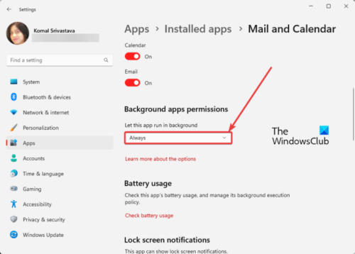 Outlook app Notifications not working in Windows 11