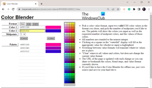 Best free Color Mixing apps and online tools for Windows 11/10
