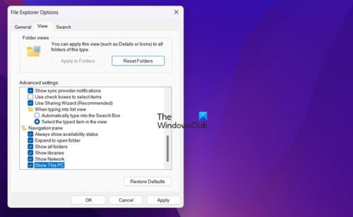 Quick Access menu missing in Windows 11