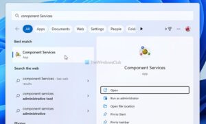How to open Component Services in Windows 11/10