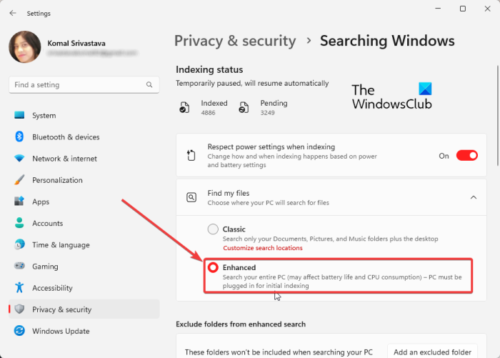 Search bar crashing or not working in Windows 11