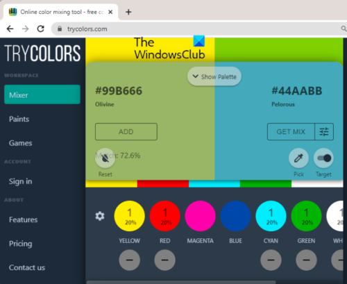 Best free Color Mixing apps and online tools for Windows 11/10