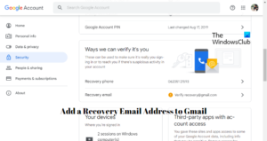 How to add a Recovery Email Address to Gmail