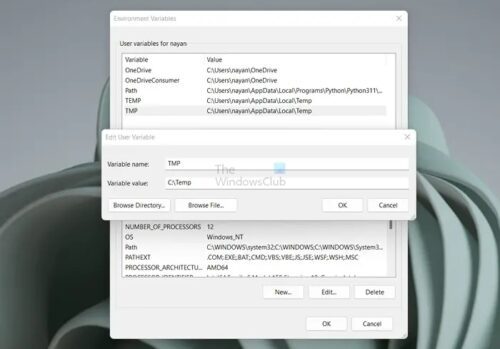 Error writing temporary file, Make sure your temp folder is valid