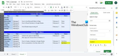 How to Create a Calendar in Google Sheets
