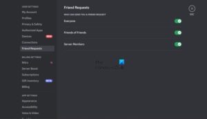 Discord Friend Request failed or not working