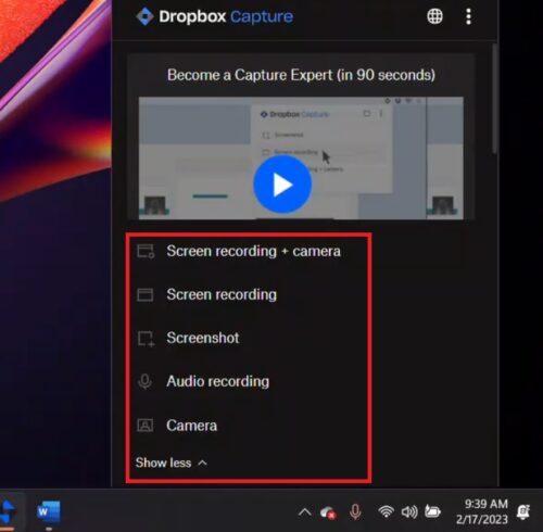 How to use Dropbox Capture to record Videos and Share them