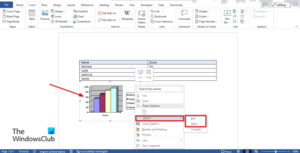 How to convert Table to Chart in Word