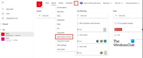 How to Export a Plan from Planner to Excel Sheet