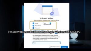 Webcam redirection not working in Windows 365 Cloud PC