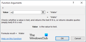How to use T function in Excel