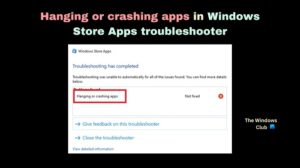 Hanging or crashing apps in Windows Store Apps troubleshooter
