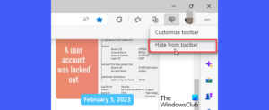 How to Show or Hide Performance button on Toolbar in Edge