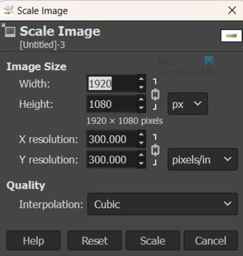 How to resize images in GIMP